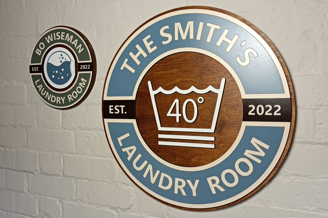 Large Personalised Laundry Room Retro Style Sign / Custom Utility Room ...
