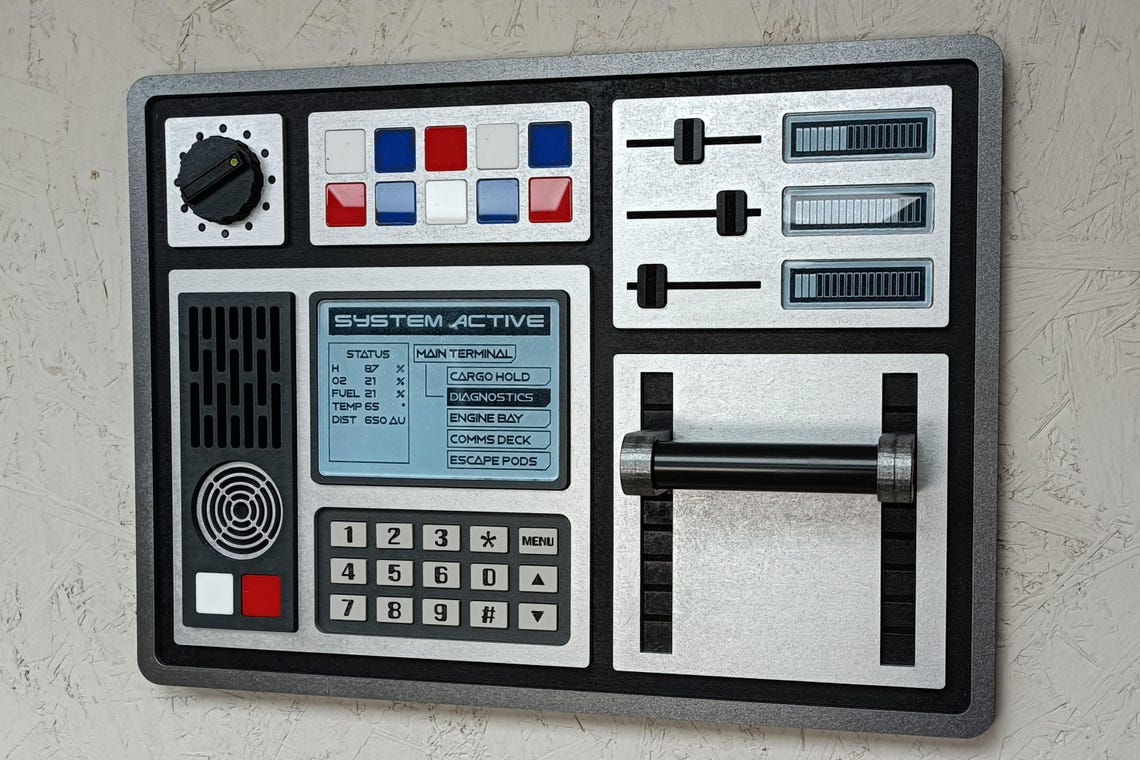 Large Sci-fi Control Panel: 3D Futuristic Wall Art Prop - Etsy