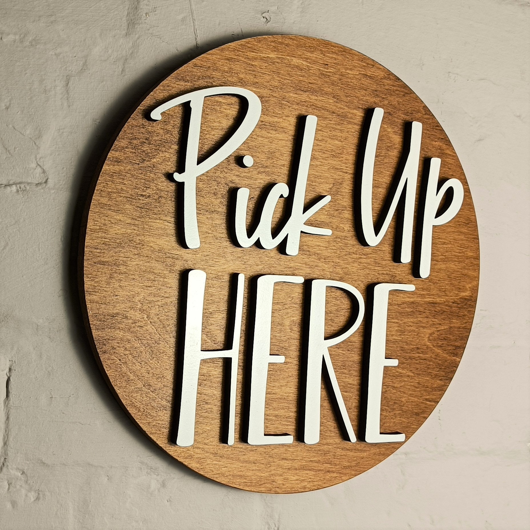 Large round wooden Order Here Pick Up Here custom | Etsy