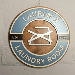 Large Personalised Laundry Room Retro Style Sign / Custom Utility Room ...