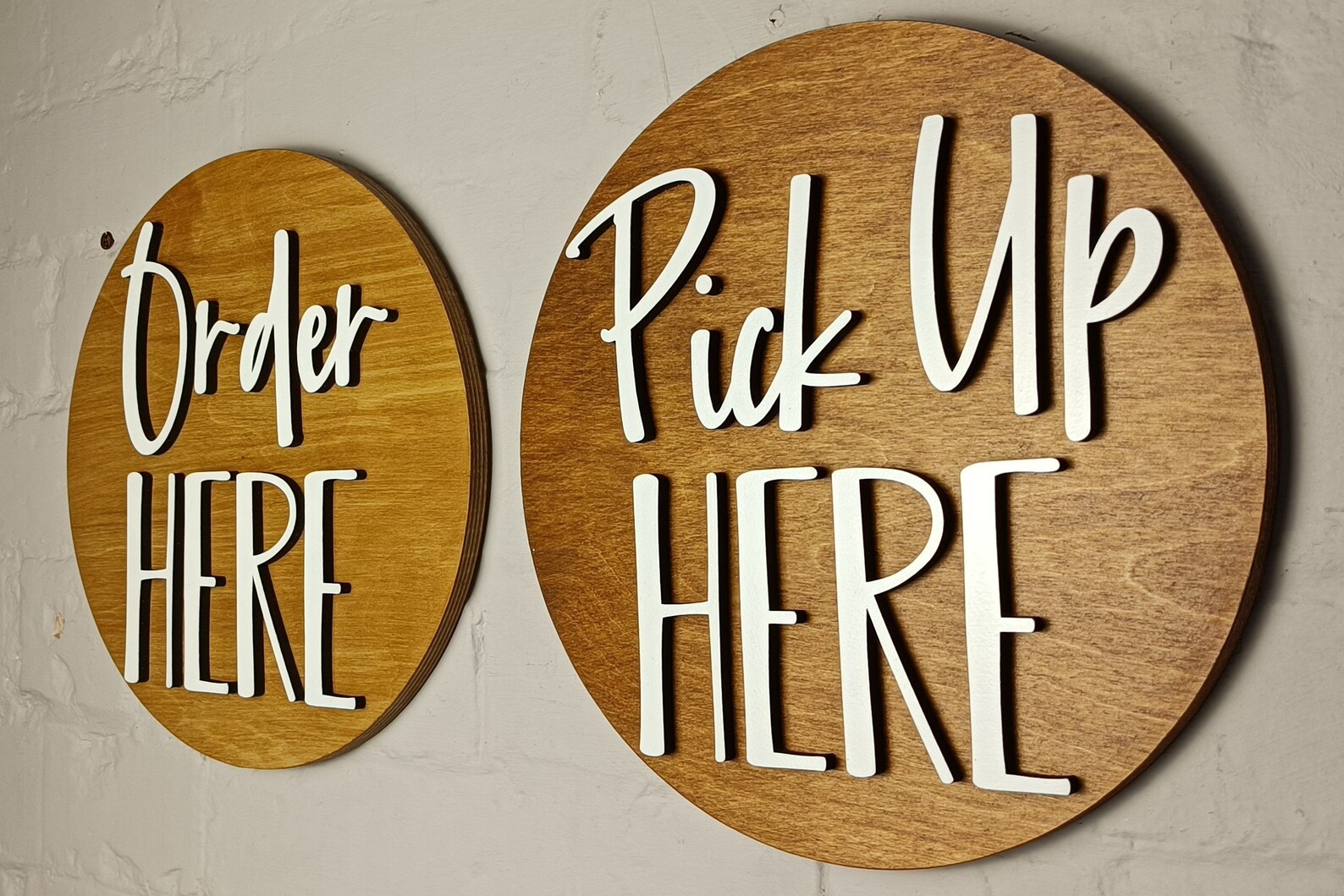 Large round wooden Order Here Pick Up Here custom | Etsy