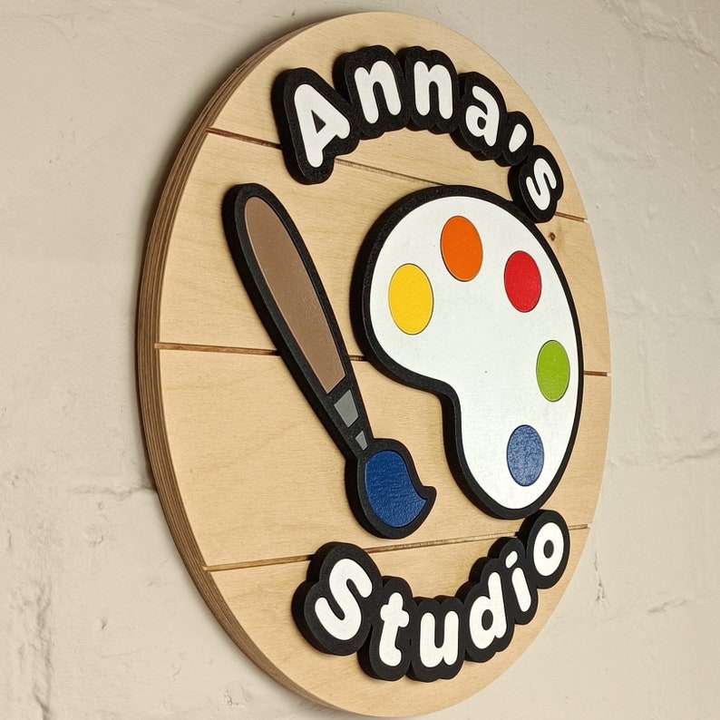 Personalised Art Studio Sign / Custom 3D Wooden Craft Hobby - Etsy UK