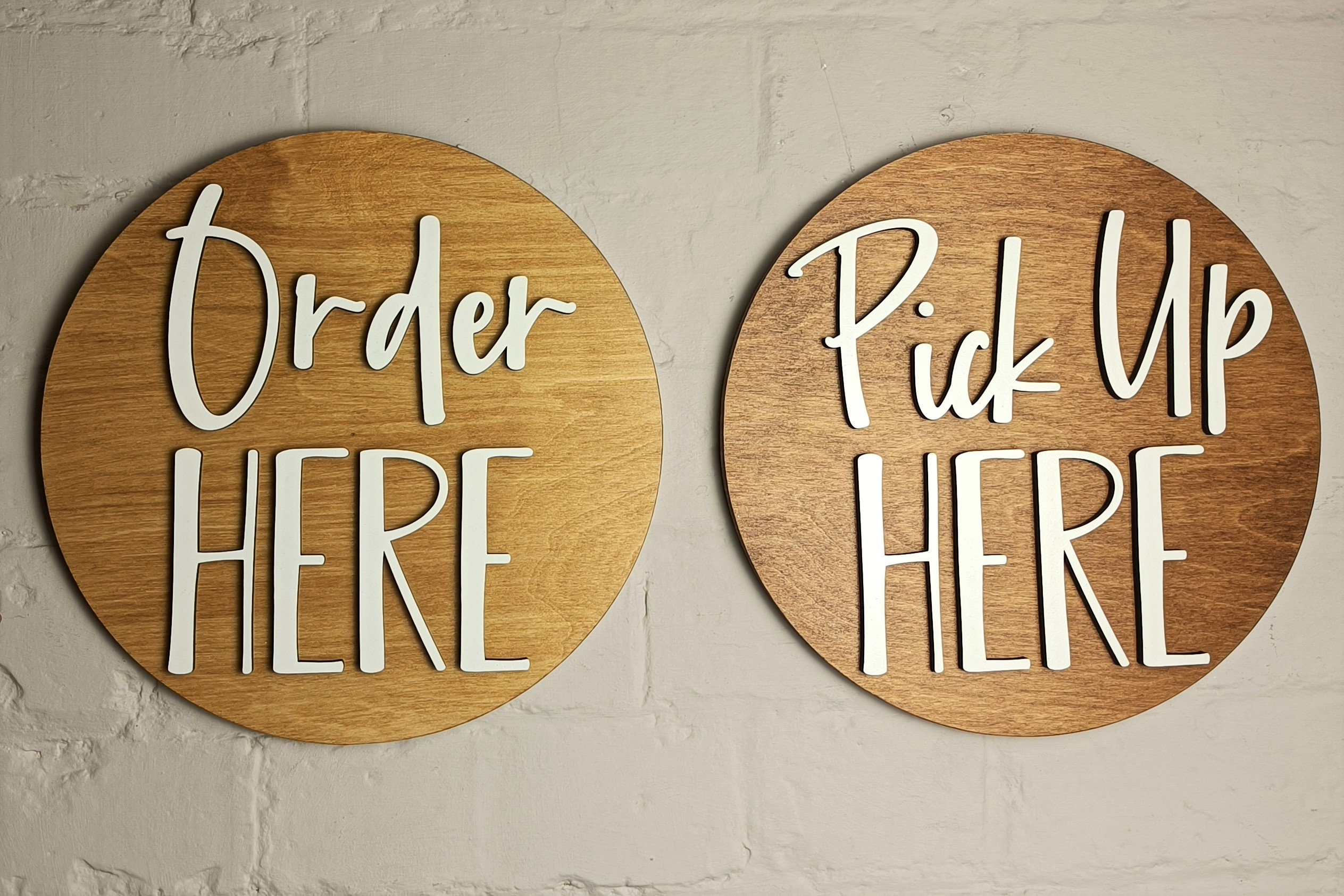 Large round wooden Order Here Pick Up Here custom | Etsy