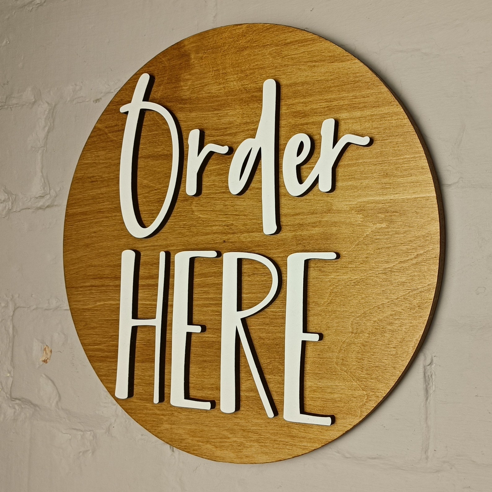 Large round wooden Order Here Pick Up Here custom | Etsy