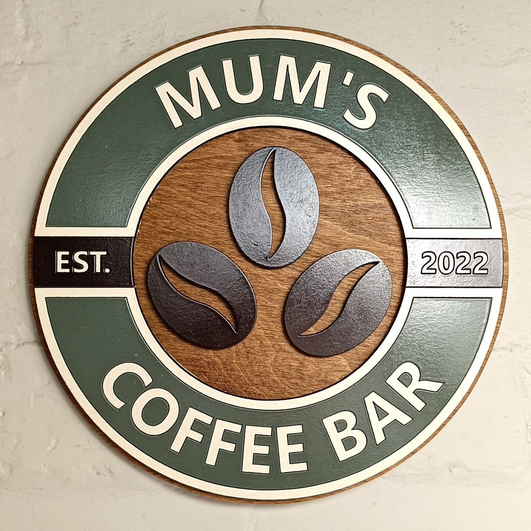 Large Personalised Coffee Retro Style Sign / Custom Kitchen Vintage ...