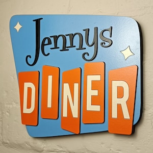 Personalised 50's Style American Diner Sign - Personalised Retro ...