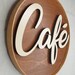 Round Wooden Cafe Sign / Kitchen Coffee Sign / Handmade - Etsy