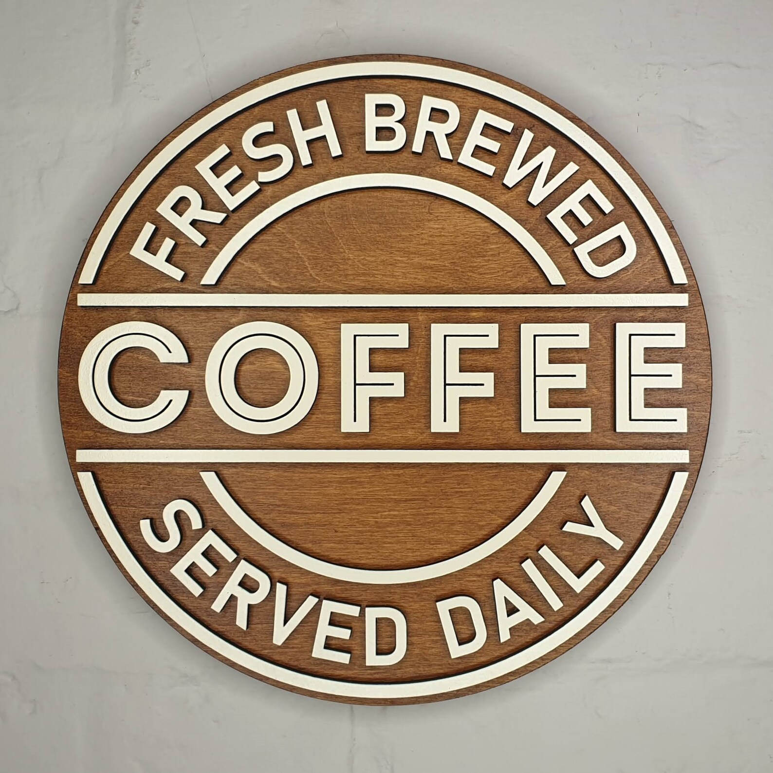 Large Fresh Brewed Coffee Sign / Wooden Kitchen Wall Art / | Etsy UK