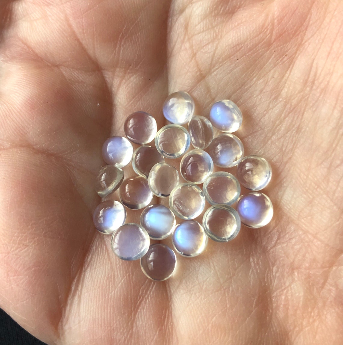 6mm Ceylon Blue Moonstone Cabochon, Loose Gemstone - Etsy