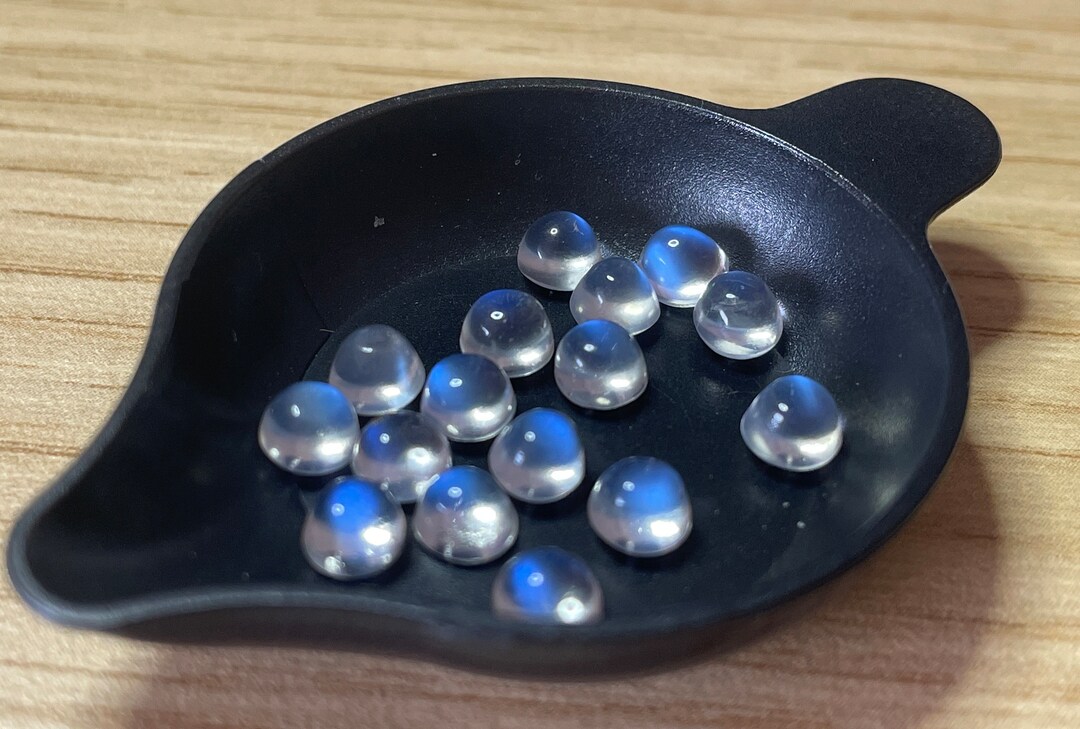 4.5mm Natural Moonstone, Fine Blue Sri Lanka (ceylon) Round Cabochon ...