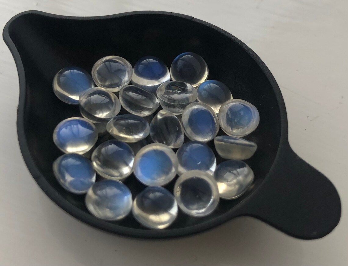 6mm Ceylon Blue Moonstone Cabochon, Loose Gemstone - Etsy