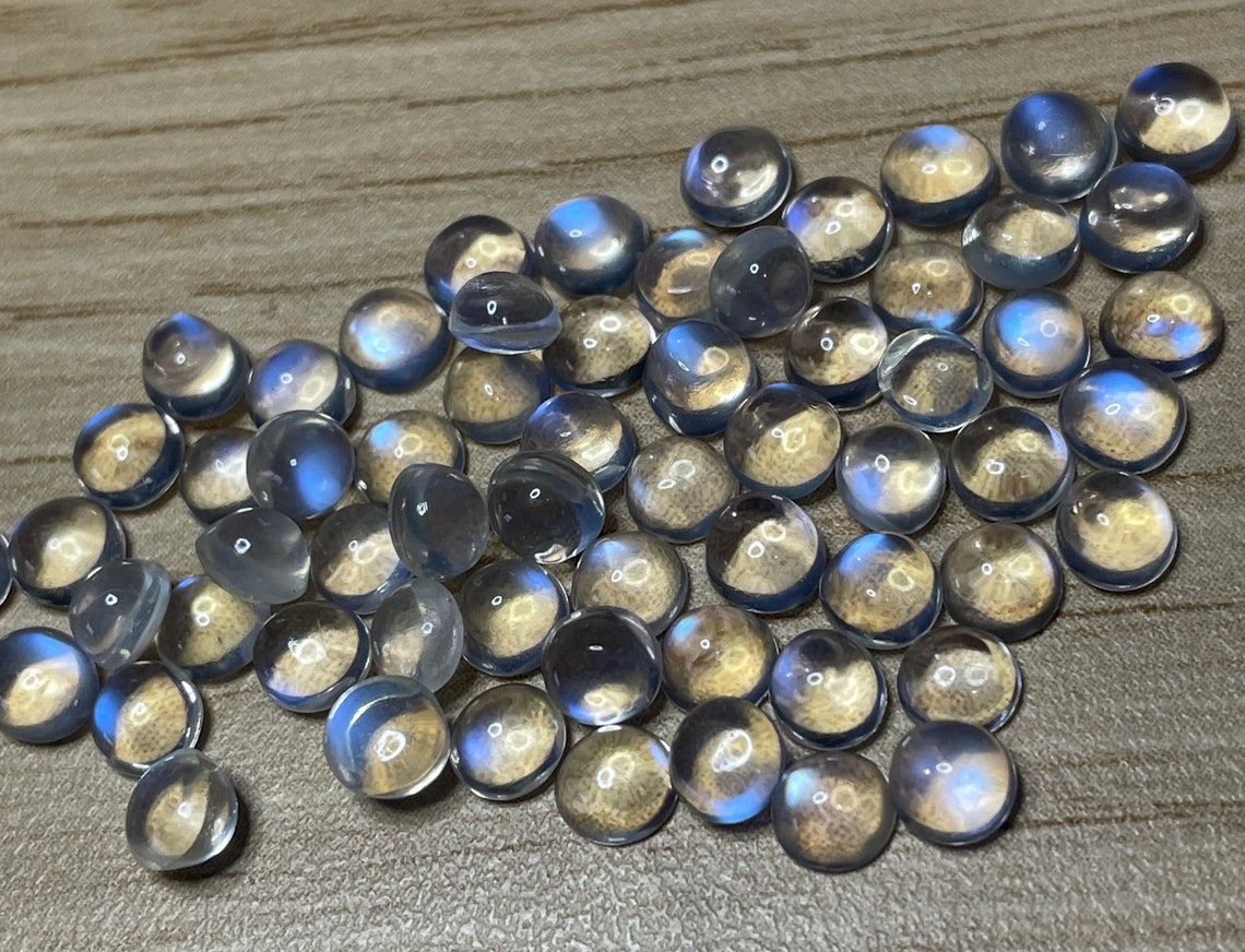 4mm Natural Round Moonstone, Fine Blue Sri Lanka (ceylon) (NOT Rainbow ...