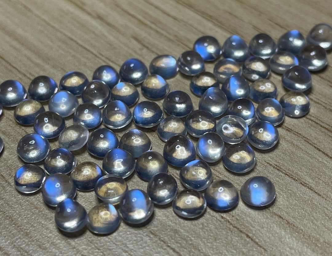 4mm Natural Round Moonstone, Fine Blue Sri Lanka (ceylon) (NOT Rainbow ...