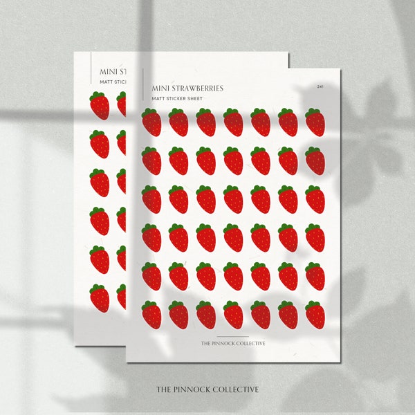 Strawberry Stickers Sheet - Etsy