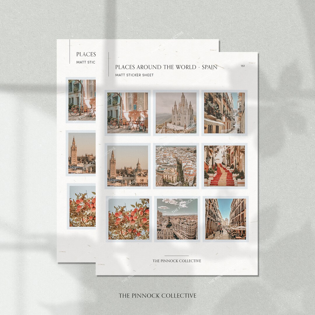Mini Spain Sticker Sheet, Perfect for Journaling and Scrapbooking ...
