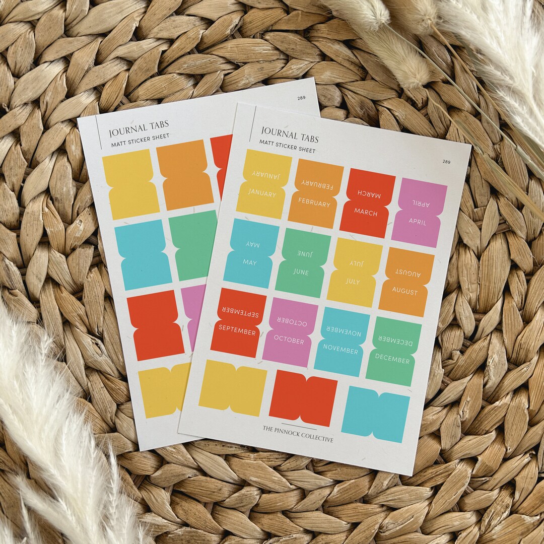Monthly Tabs Stickers Bright Coloured Tabs Blank Tab Stickers Mini ...