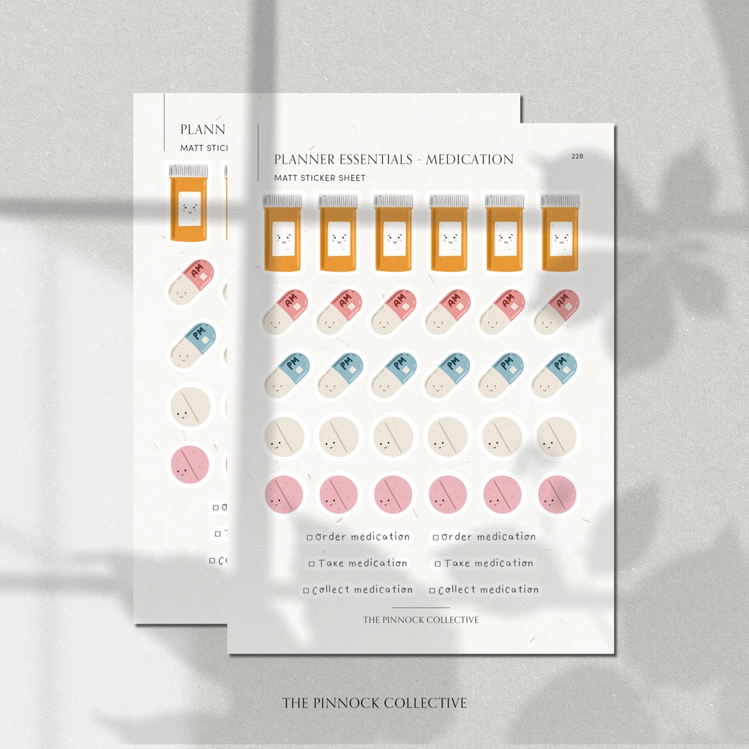 Planner Sticker Sheet Medicine Tracking Stickers Medication Stickers ...