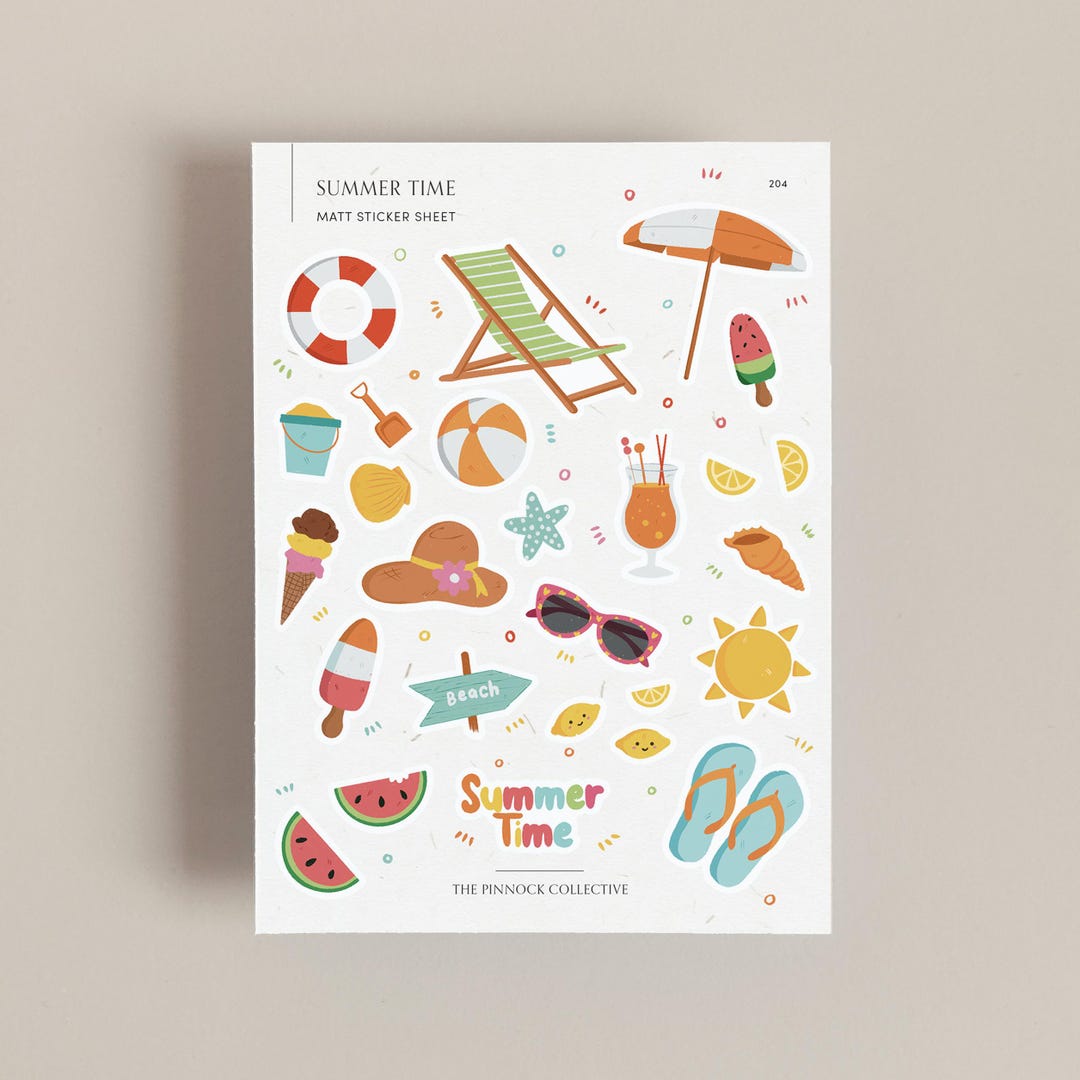 Summer Themed Planner Sticker Sheet | Summer Planner | Seasonal ...