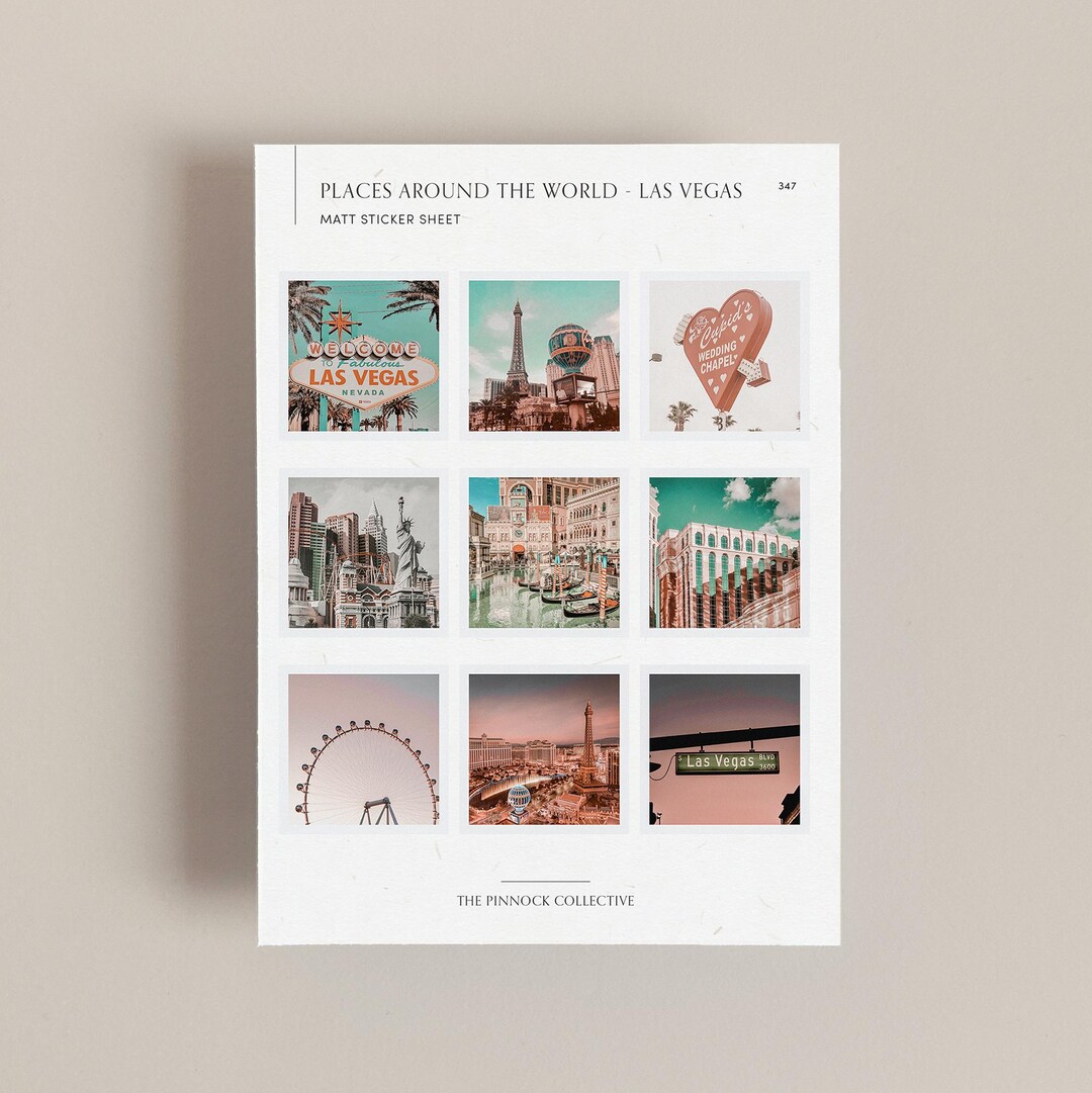 Planner Sticker Sheet | Las Vegas Stickers | Travel Scrapbook | Bullet ...