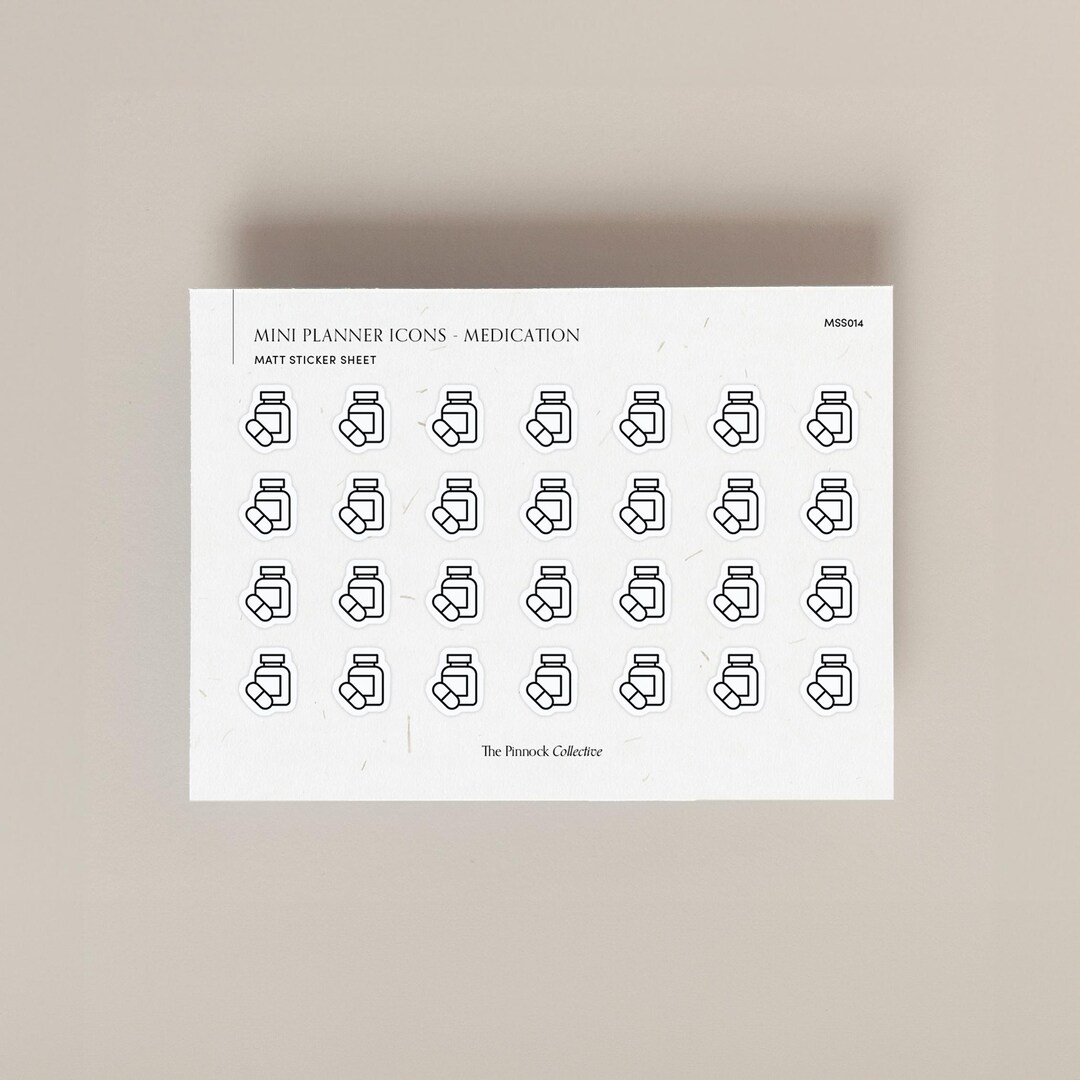 Single Mini Icons Stickers Sheet | Functional Planner Stickers ...
