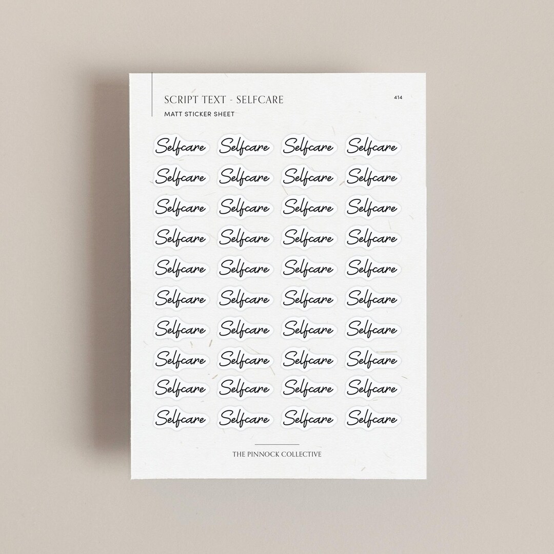Script Stickers | Selfcare Stickers | Transparent Stickers | Script ...