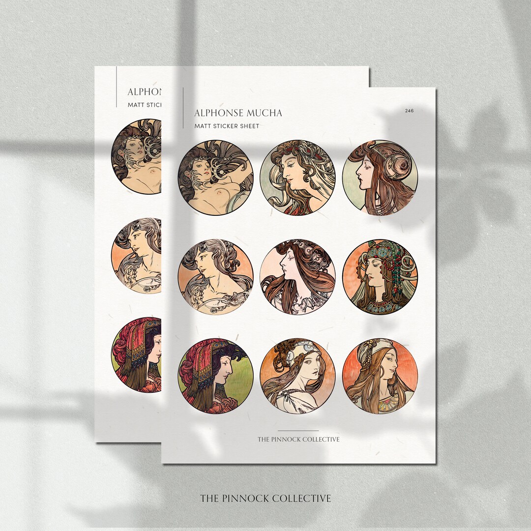 Alphonse Mucha Sticker Sheet Fine Art Classical Art - Etsy