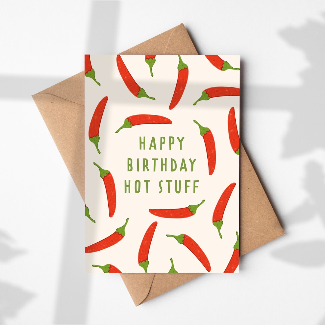 A6 Happy Birthday Hot Stuff Birthday Card Gift for Him Gift for Her ...