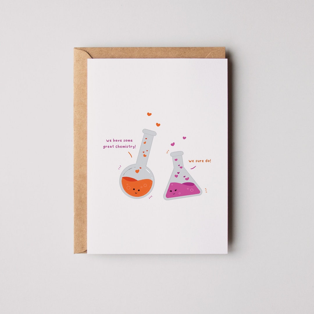 Minimalist 'we Have Chemistry' Greeting Card Minimal Card A6 Greeting ...