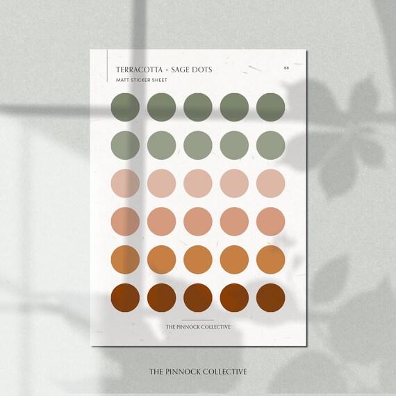 sage stickers Terracotta & Sage Matt Circle Minimal Stickers that are ...