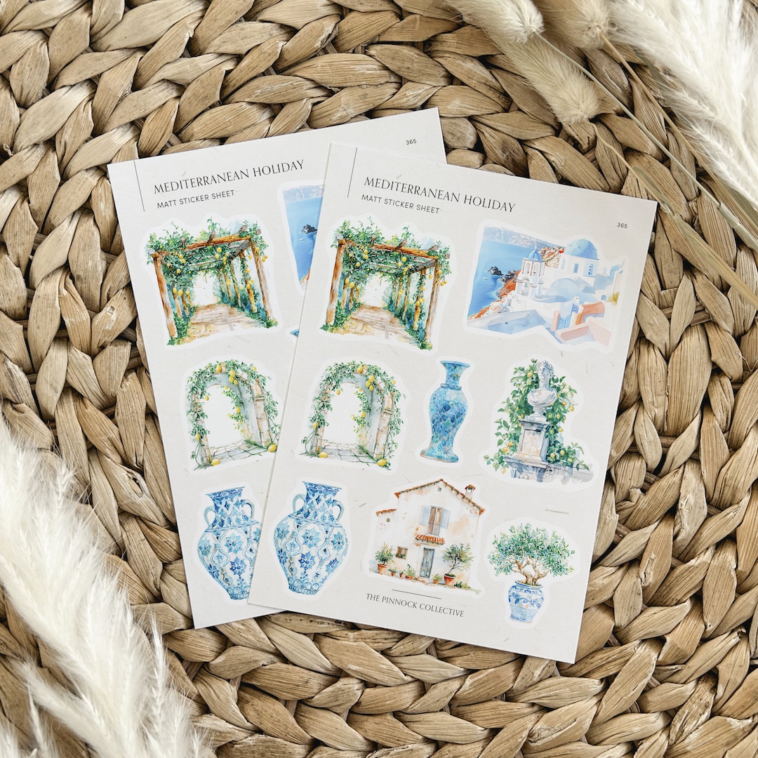Sticker Sheet Mediterranean Stickers Travel Journal Travelling Stickers ...