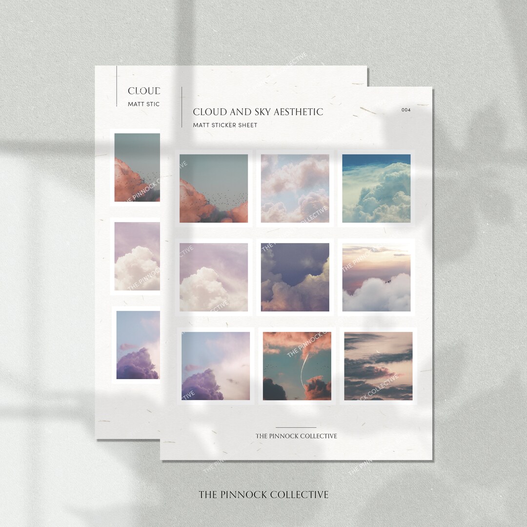 Cloud and Sky Aesthetic Themed Sticker Sheet, Perfect for Journaling ...