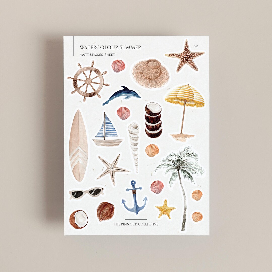 Summer Sticker Sheet | Summer Sticker Set | Holidays | Sticker Sheet ...