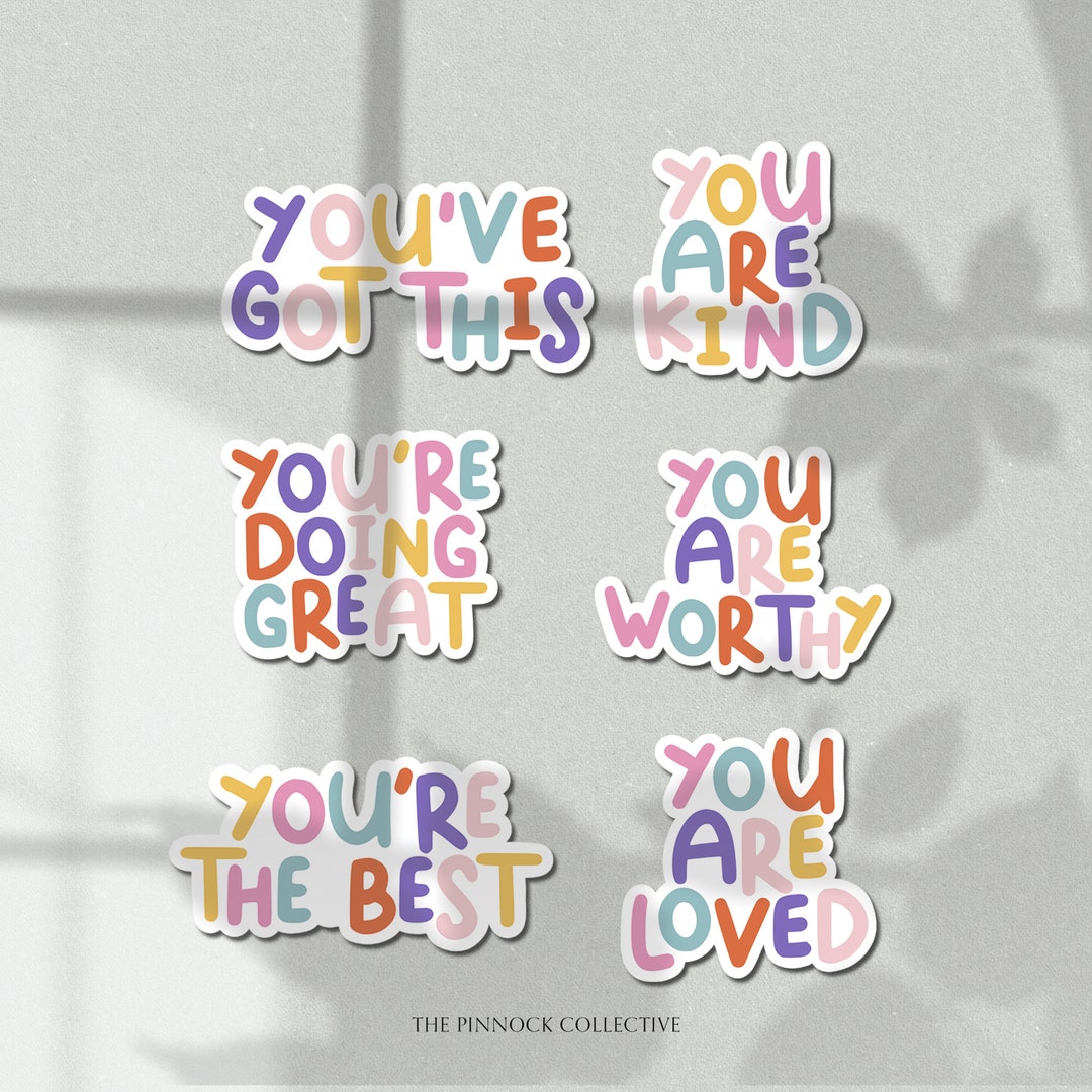 Self Affirmations Sticker Pack Positive Words Stickers Self Care ...