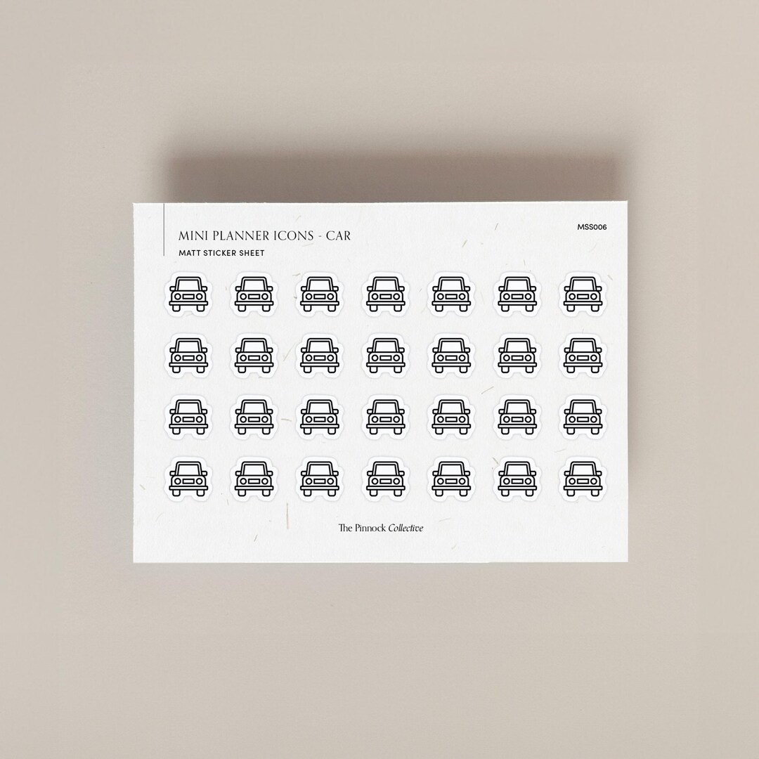 Car Icon Planner Stickers: Mini Matte Stickers for Hobonichi - Etsy UK