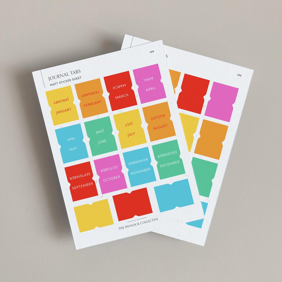 Monthly Tabs Stickers | Bright Coloured Tabs | Blank Tab Stickers ...