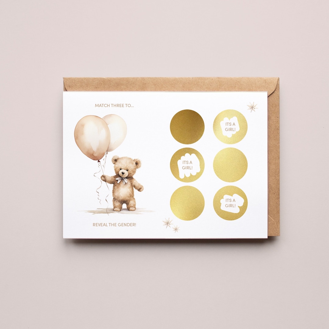 Boy or Girl Gender Reveal Scratch Card Scratch off Card for Gender ...