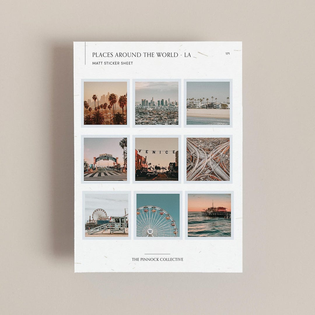 Mini Los Angeles Sticker Sheet, Perfect for Journaling and Scrapbooking ...