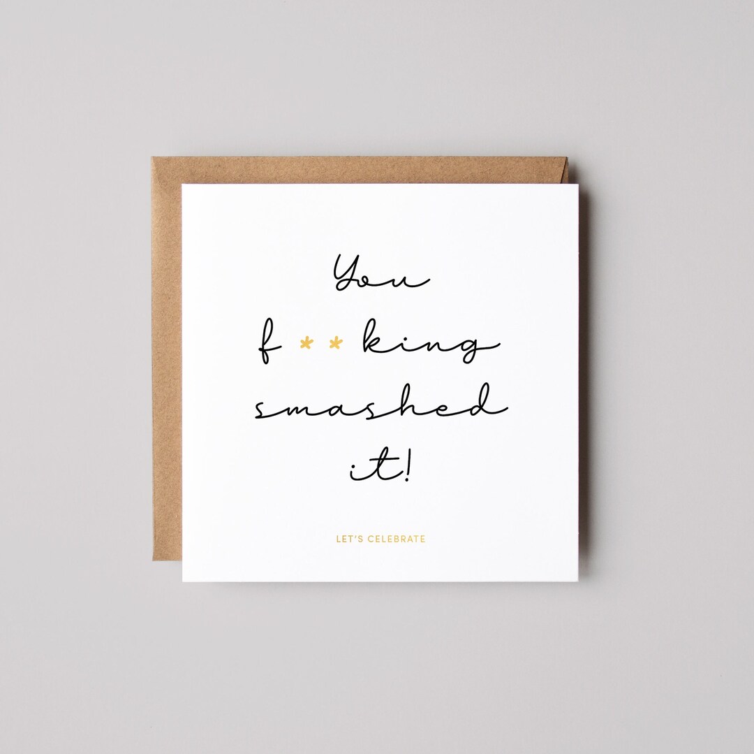 Congratulations Card Encouragement Card Smashed It Card Well Done Exams ...