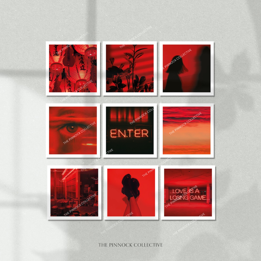 Mini Red Aesthetic Themed Sticker Pack, Perfect for Journaling and ...