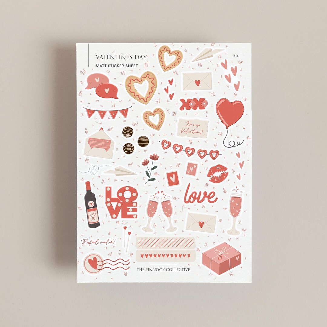 Valentine's Day Sticker Sheet | Love Journalling | Love Stickers ...