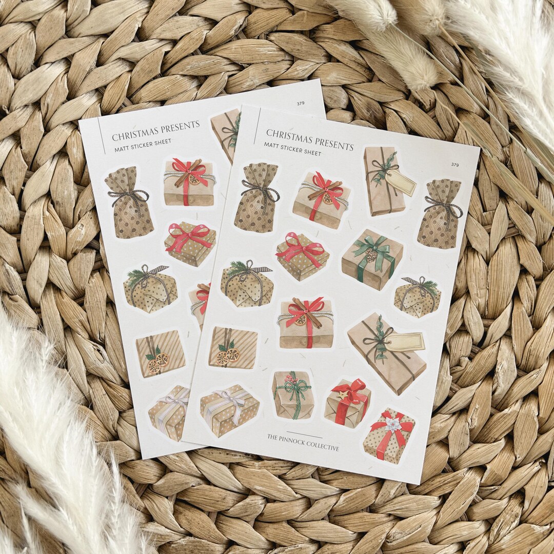 Sticker Sheet Christmas Presents Stickers Christmas Sticker Sheet Gifts ...