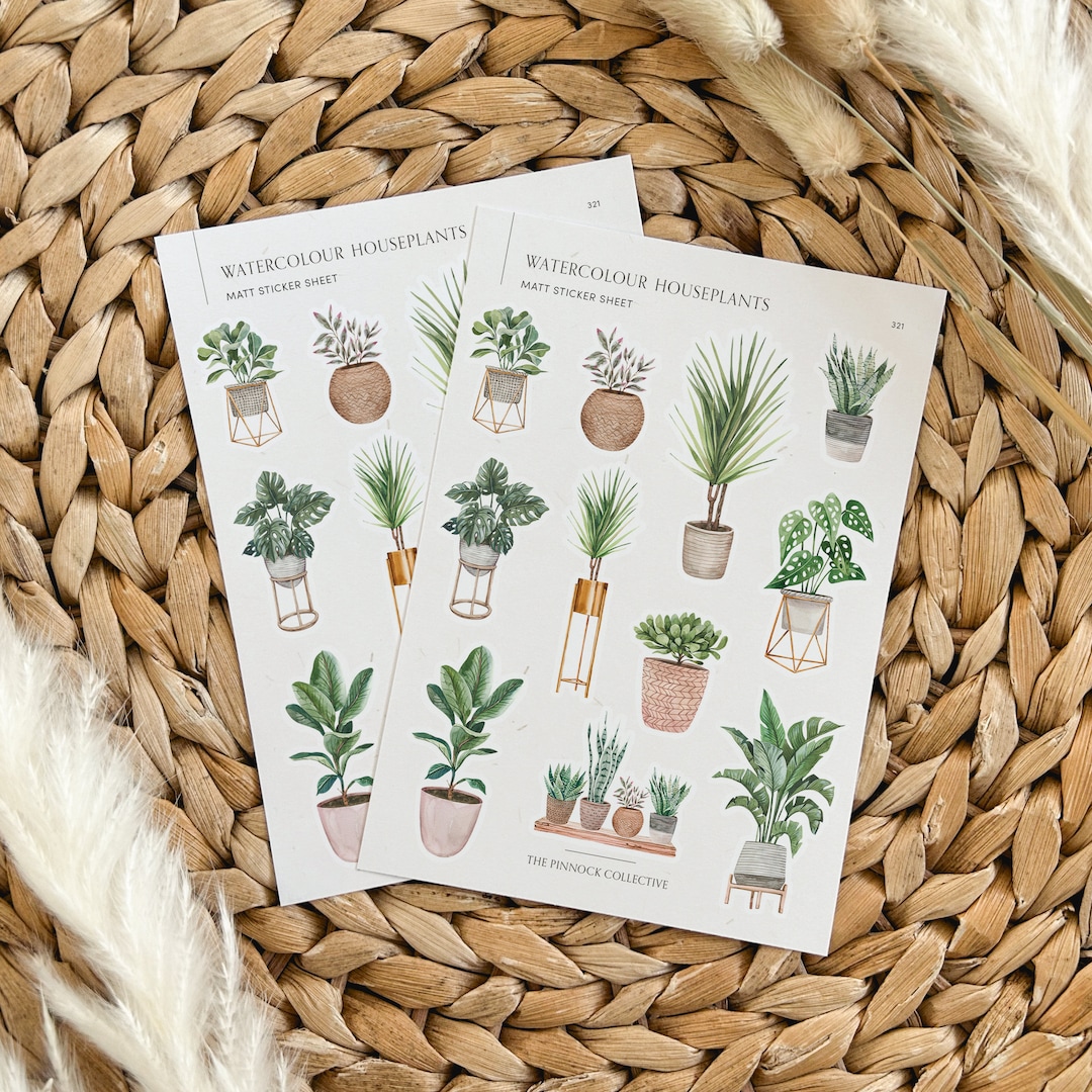 Houseplants Sticker Sheet Plant Mum Plants Lover Cacti Stickers ...