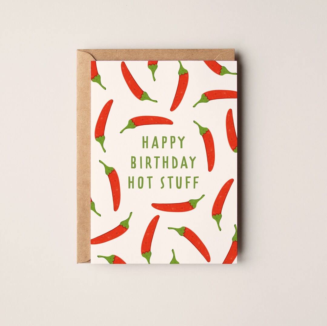A6 Happy Birthday Hot Stuff Birthday Card Gift for Him Gift for Her ...