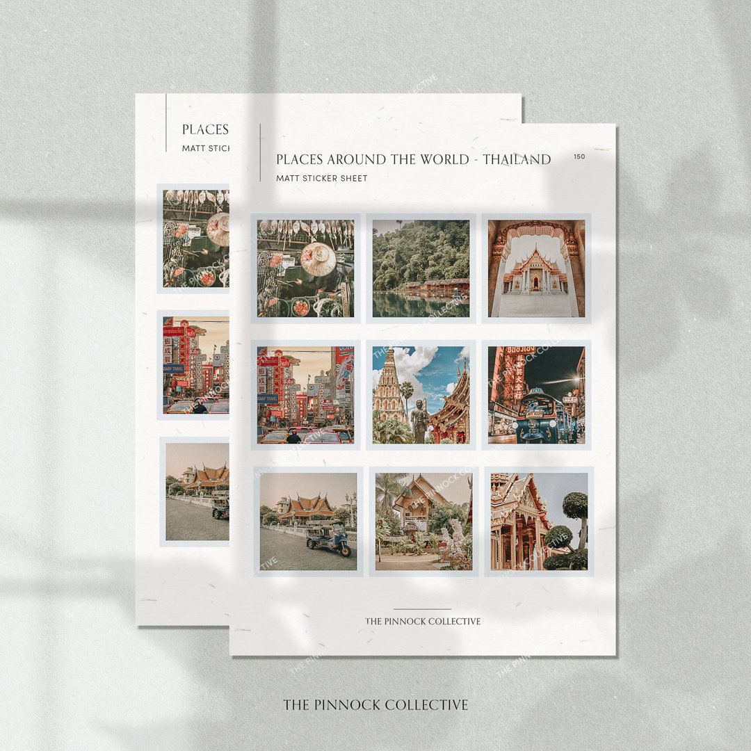 Mini Thailand Sticker Sheet, Perfect for Journaling and Scrapbooking ...