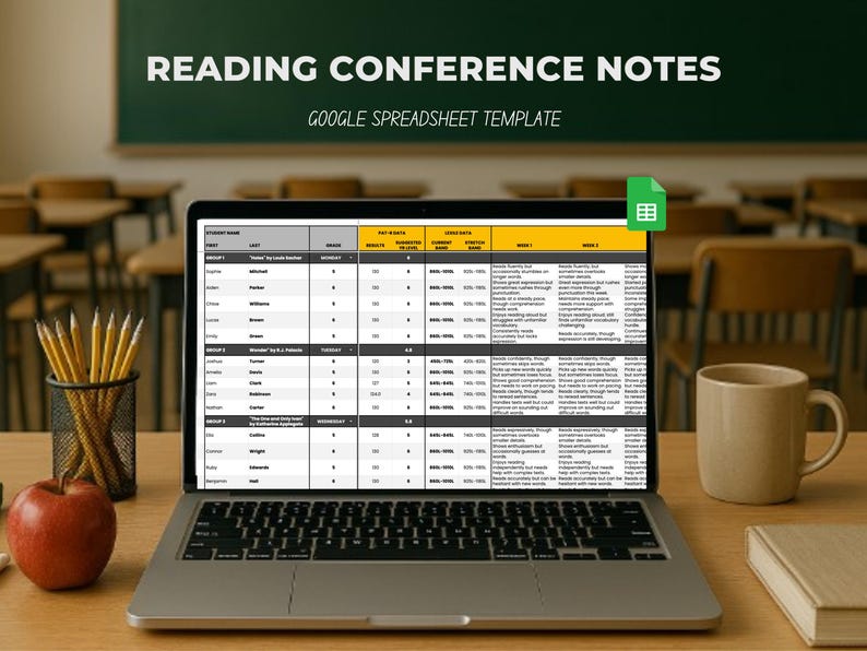 Reading Conference Notes Template | Google Sheets Teacher Resource ...