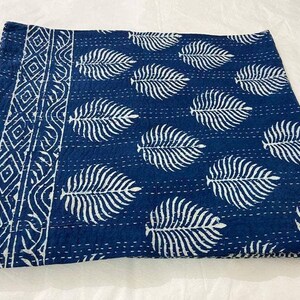 The Indigo Blue Indian Handmade Pure Cotton Floral Pattern - Etsy
