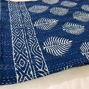 The Indigo Blue Indian Handmade Pure Cotton Floral Pattern - Etsy