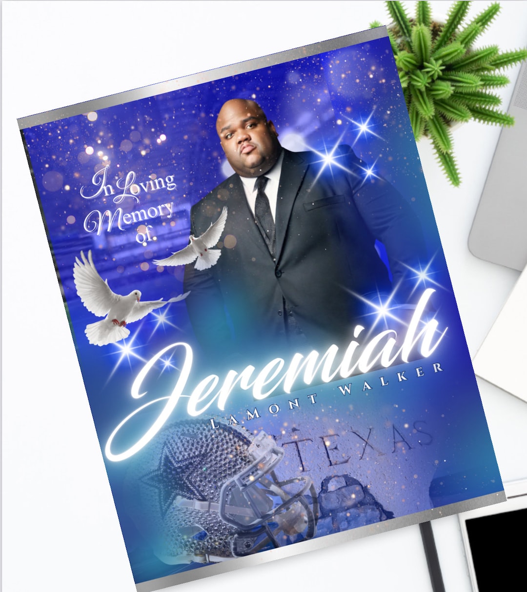 Dallas Cowboys Funeral Program Template | Celebration of Life (digital ...