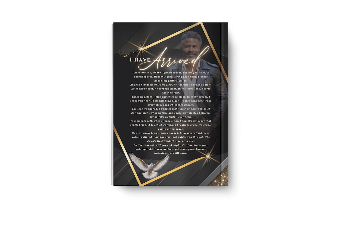 Black and Gold Elegant Funeral Obituary 8.5x11 4 Page - Etsy