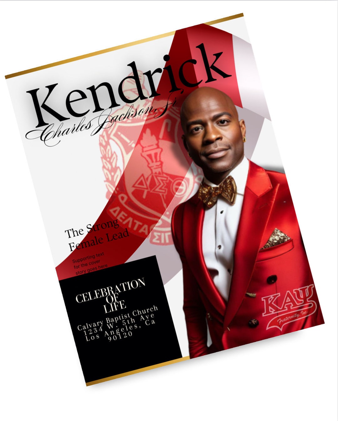 Funeral Program| Editable Fraternity Inspired Funeral| Simple 8.5x11 8 ...